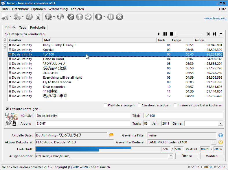 fre:ac-Benutzerhandbuch